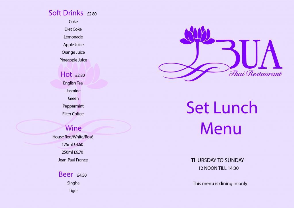 Lunch Menu - Bua Thai Restaurant